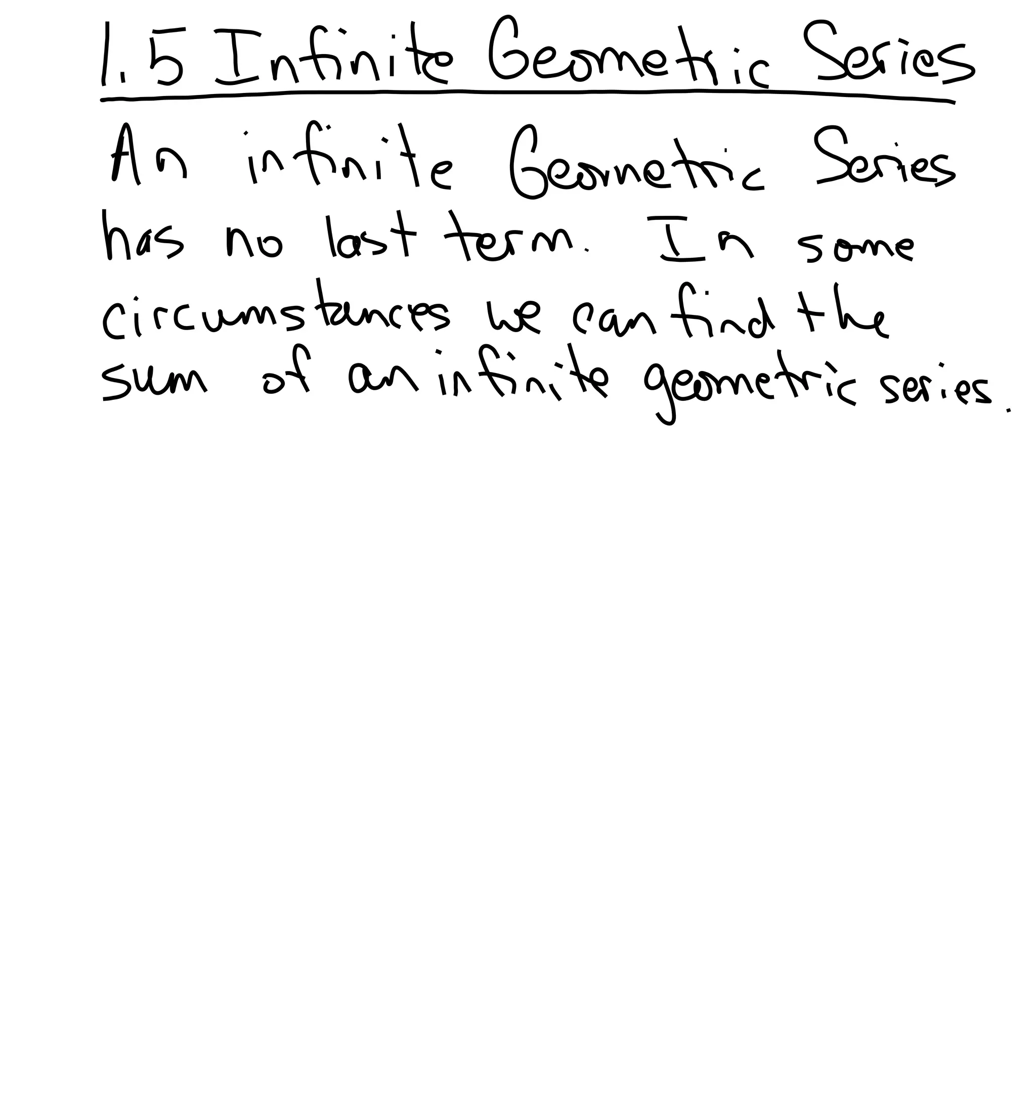1.5 infinite geometric series | PDF