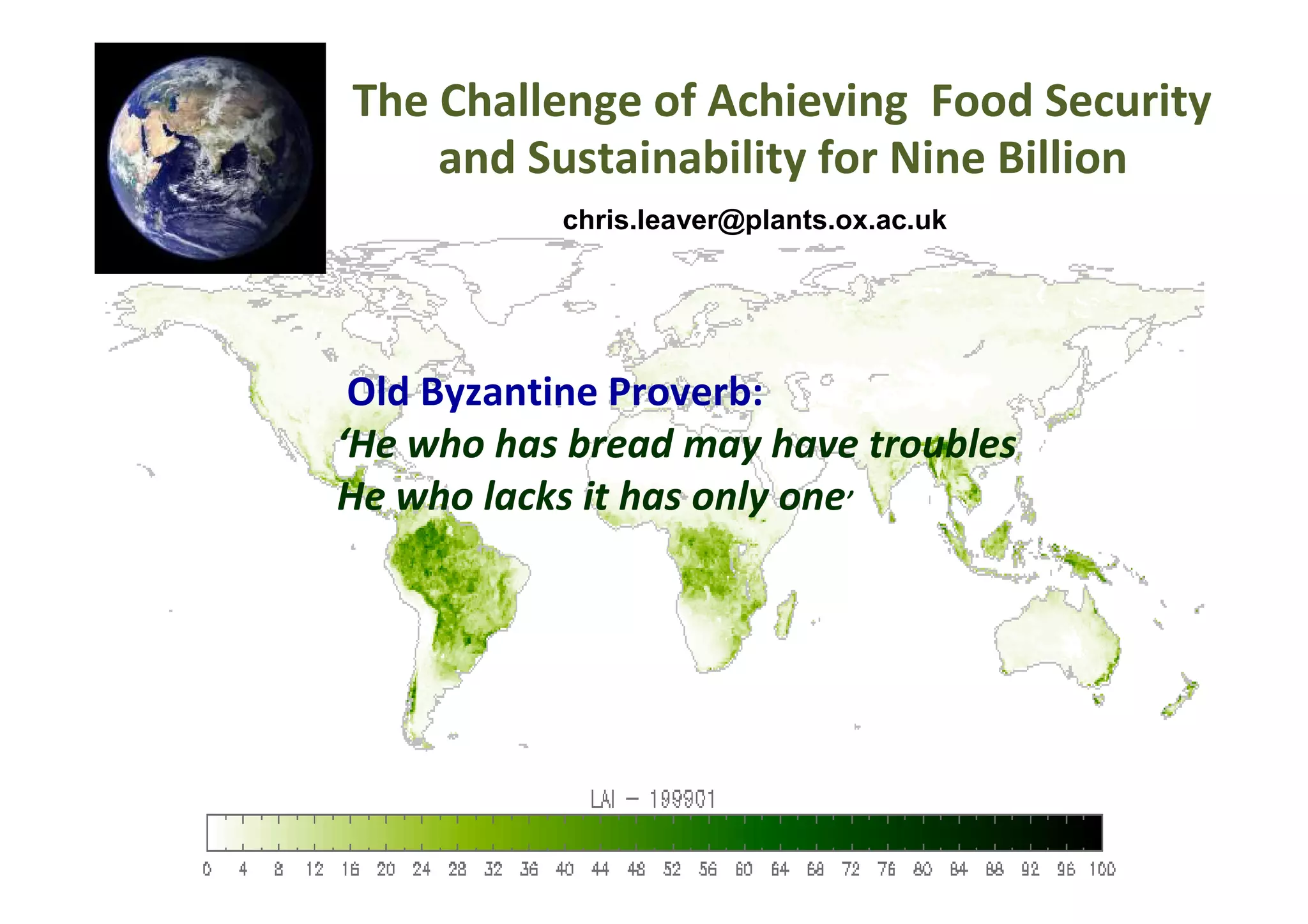 B4FA 2012 Tanzania: The challenge of food security and sustainability ...