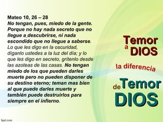 1. Temor de Dios. Camino de Felicidad, Libertad y Santidad | PPT
