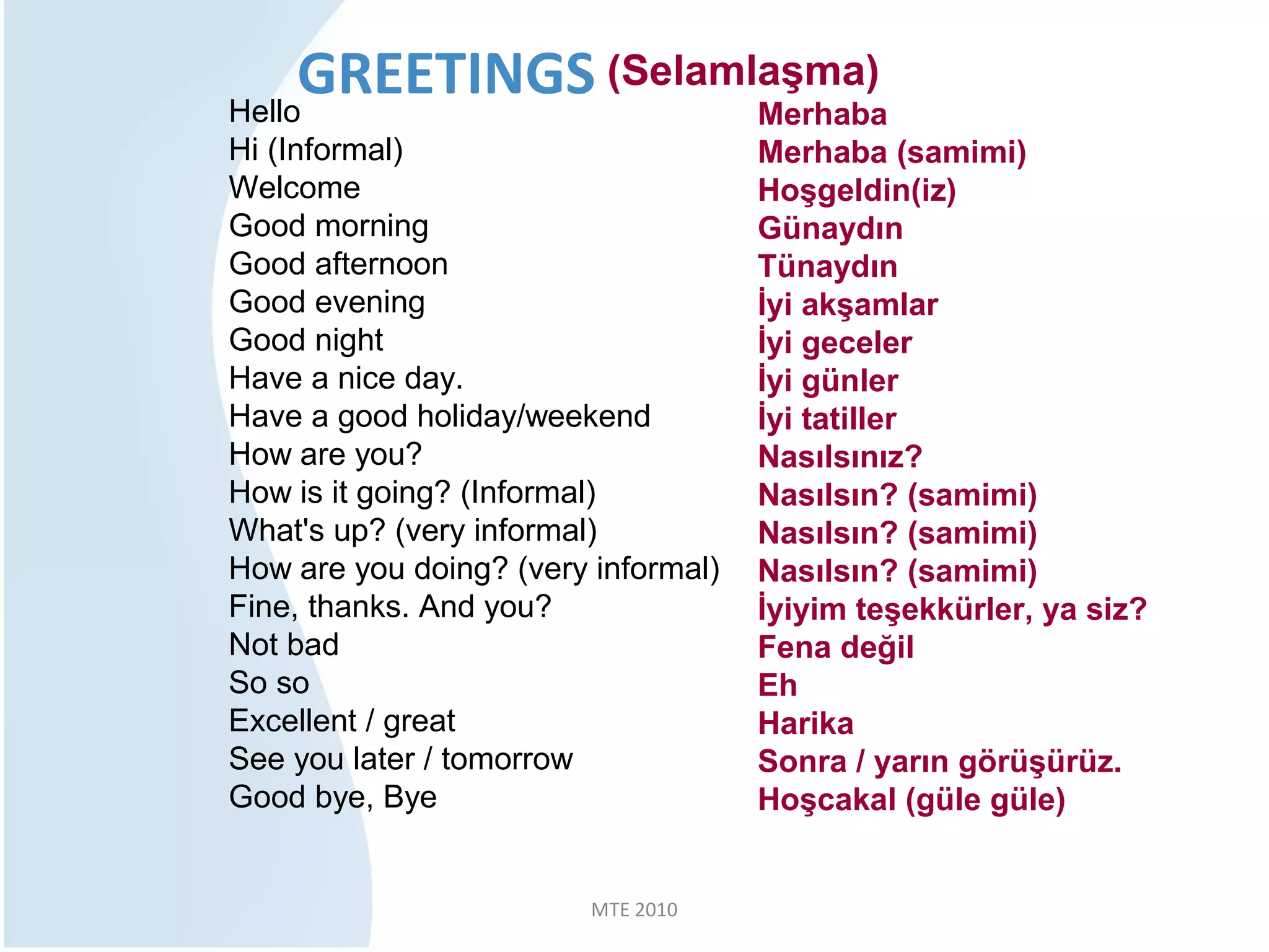 1.1a greetings and introducing | PPT