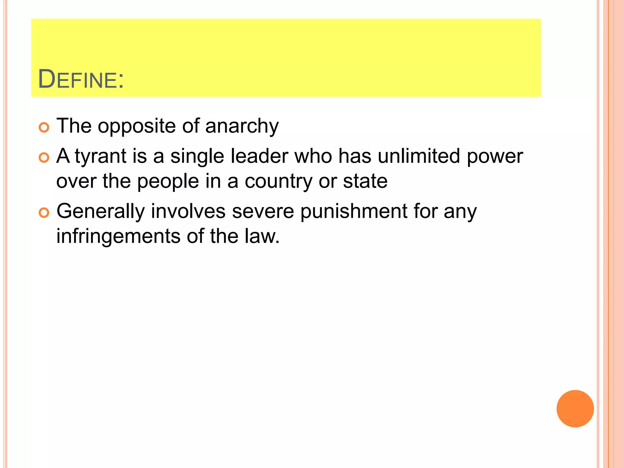 1.5 anarchy and tyranny | PPTX