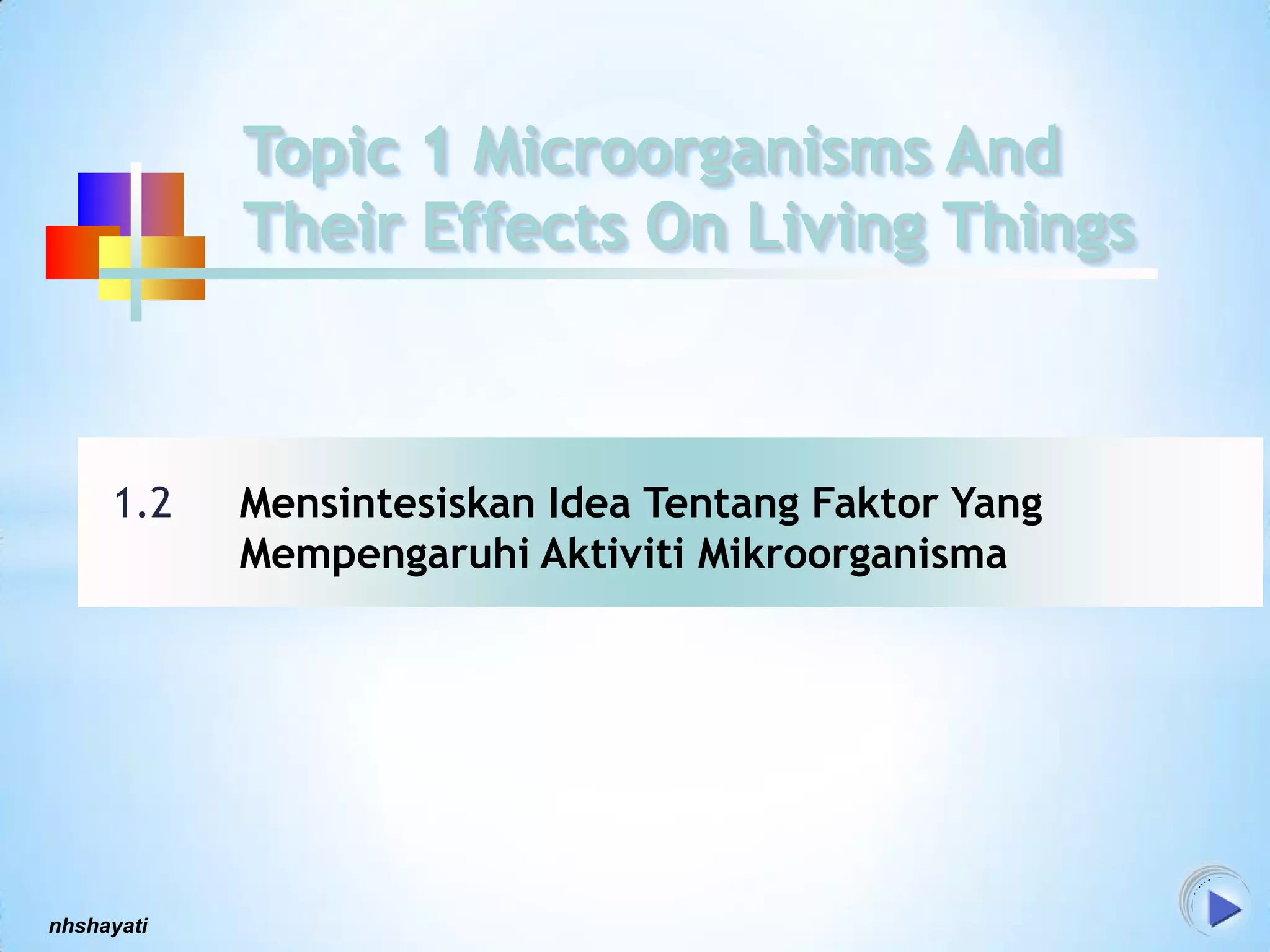 1.2 faktor yang mempengaruhi pertumbuhan mikrob | PPTX