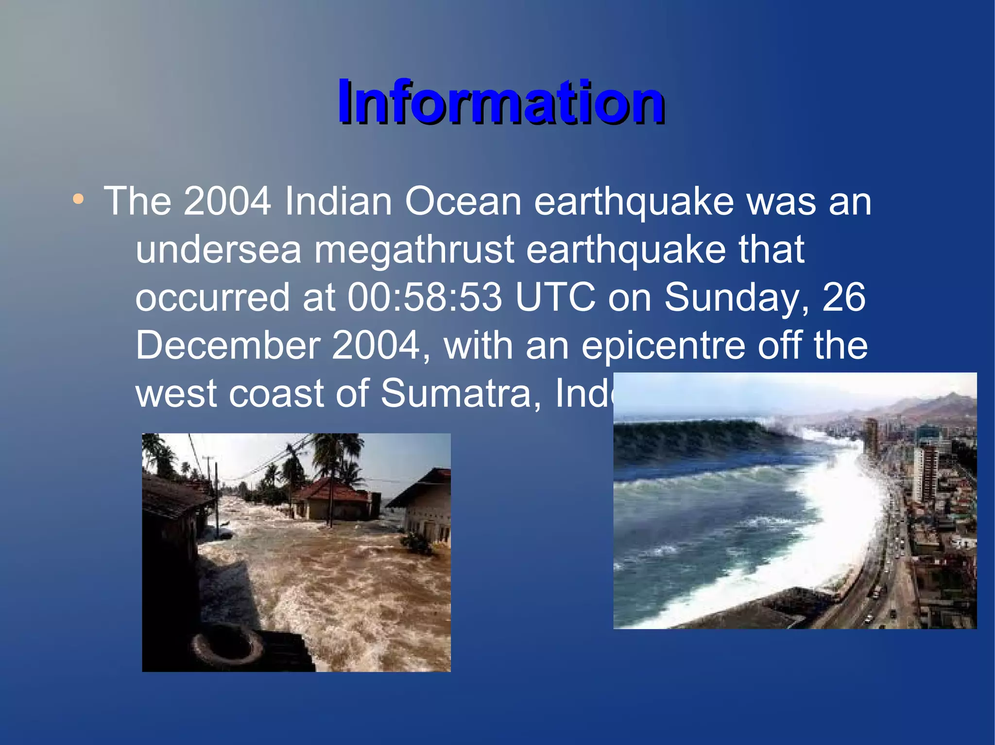 Tsounami - a natural disaster | ODP