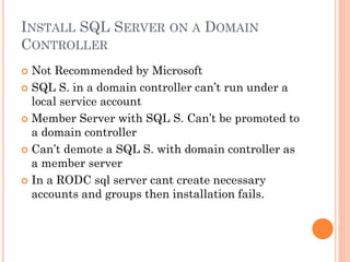 1. planning an sql server install | PPTX