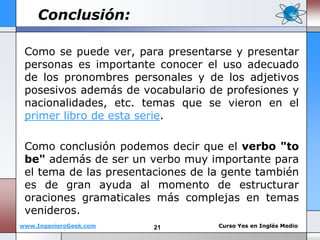 1.1 el verbo to be, oraciones y preguntas con wh- | PPTX