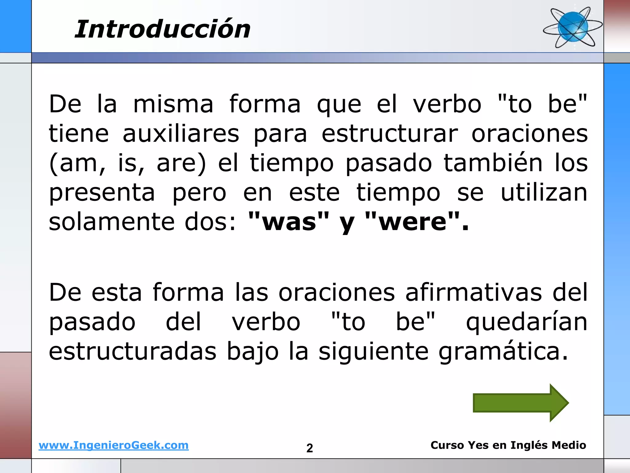 1.6 pasado simple de be oraciones con was were | PPTX