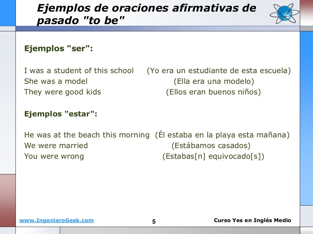 1.6 pasado simple de be oraciones con was were