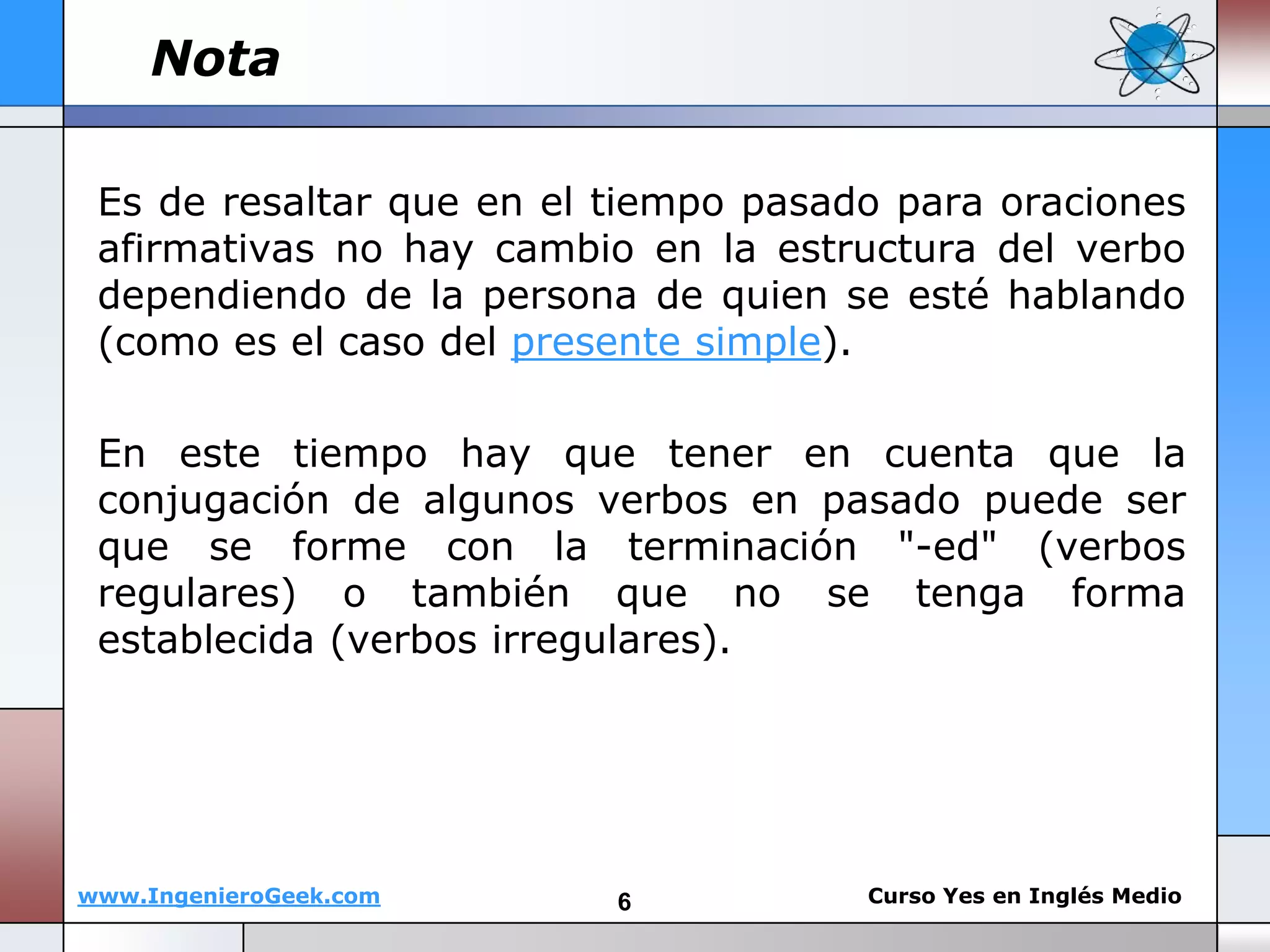 1.11 pasado simple oraciones y preguntas. uso de auxiliar did | PPT