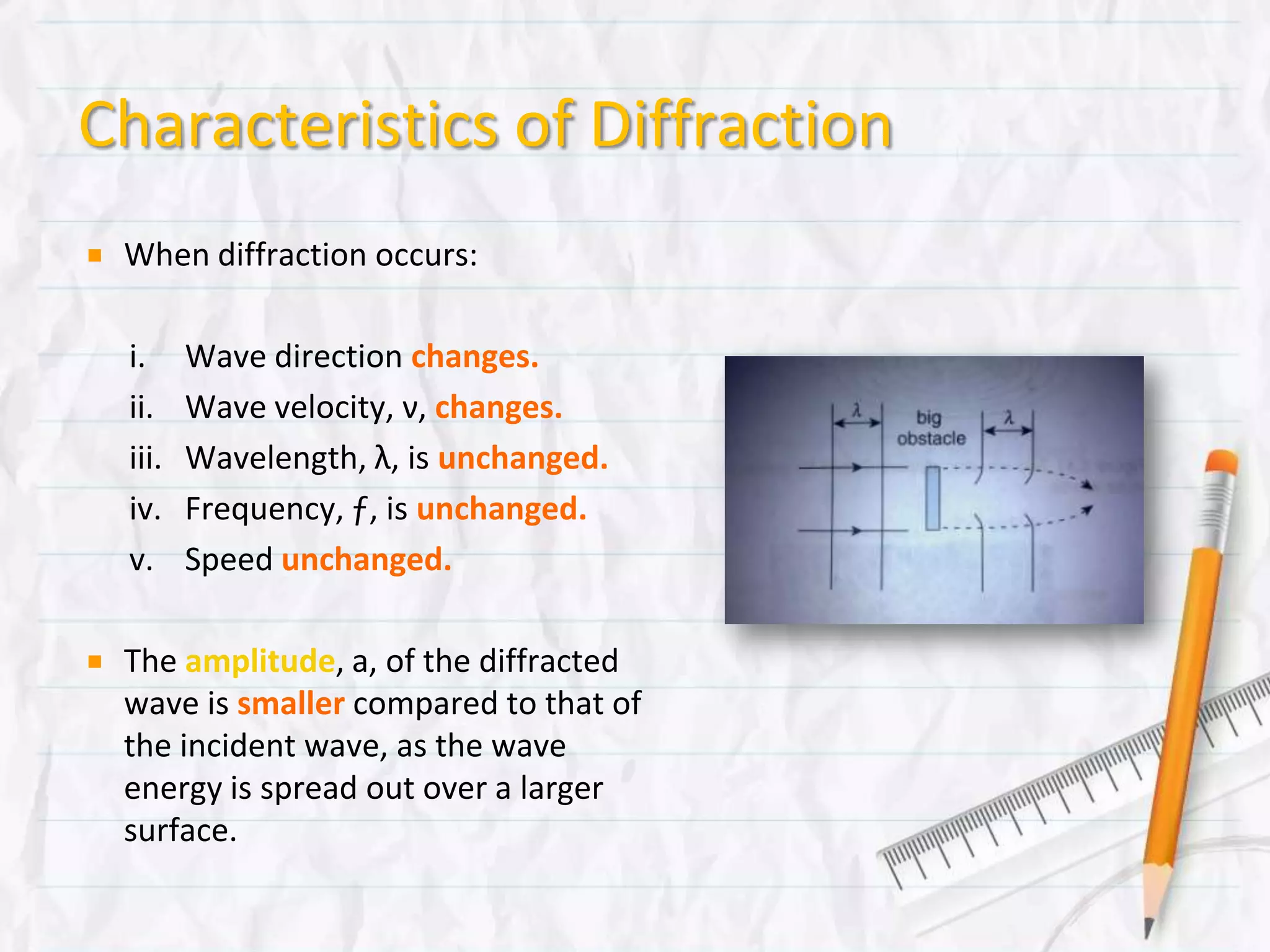 Phycis Form 5: Chapter 1.4 Diffraction of Waves | PPTX