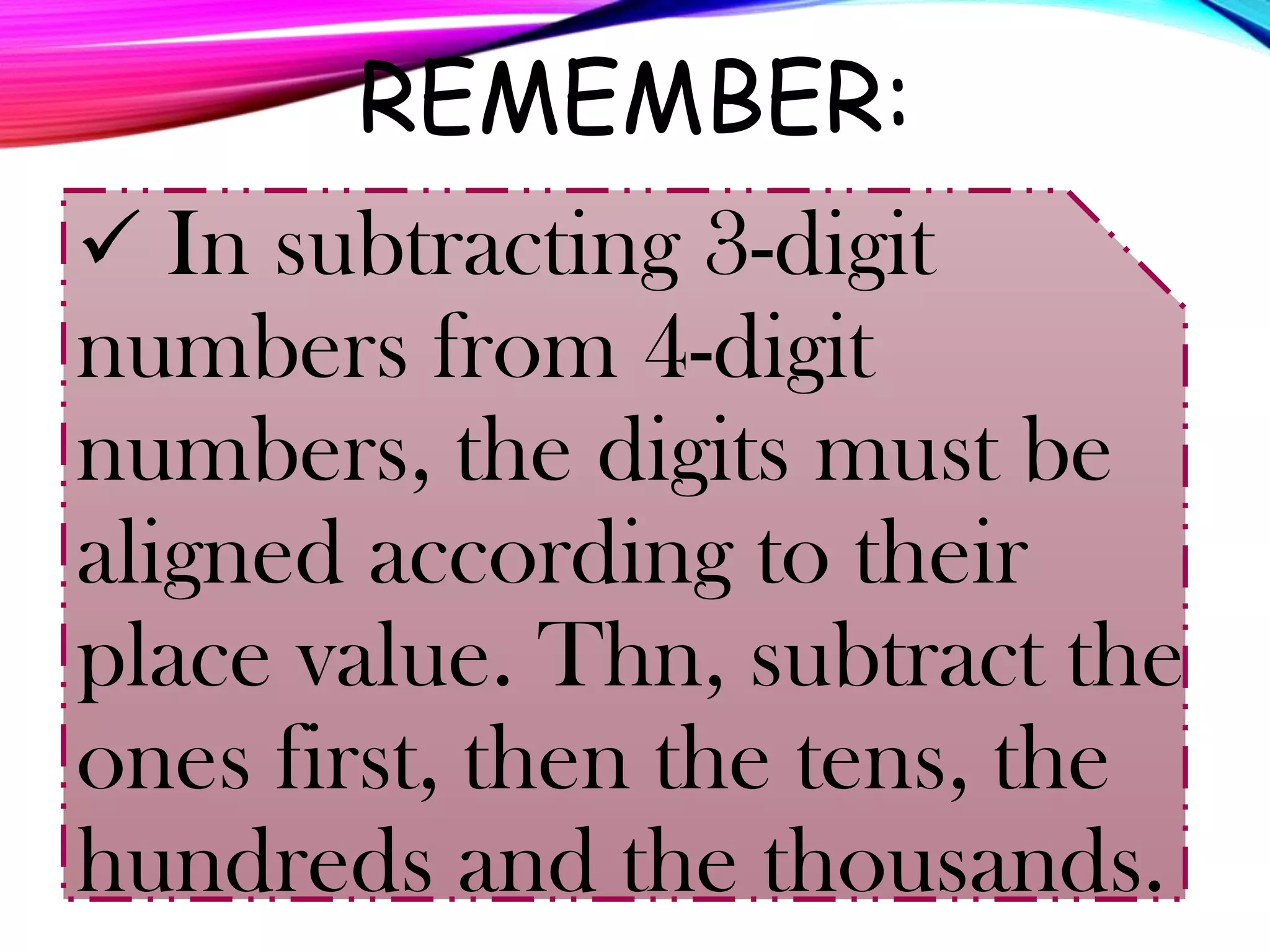1. subtracting numbers without regrouping | PPTX
