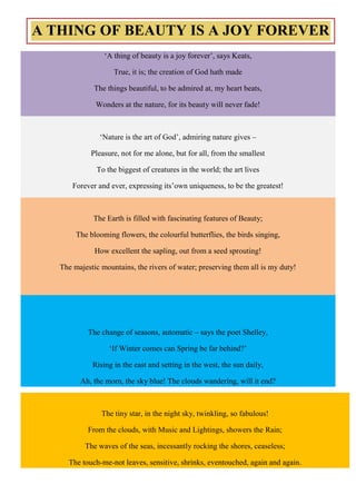 A thing of beauty is a joy forever | DOCX