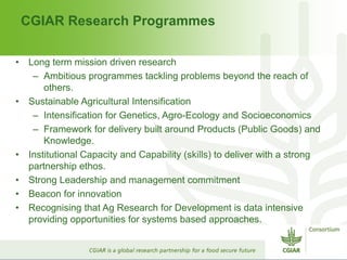 Wheat: A founder Crop of the CGIAR- Where does it fit in the New CGIAR ...