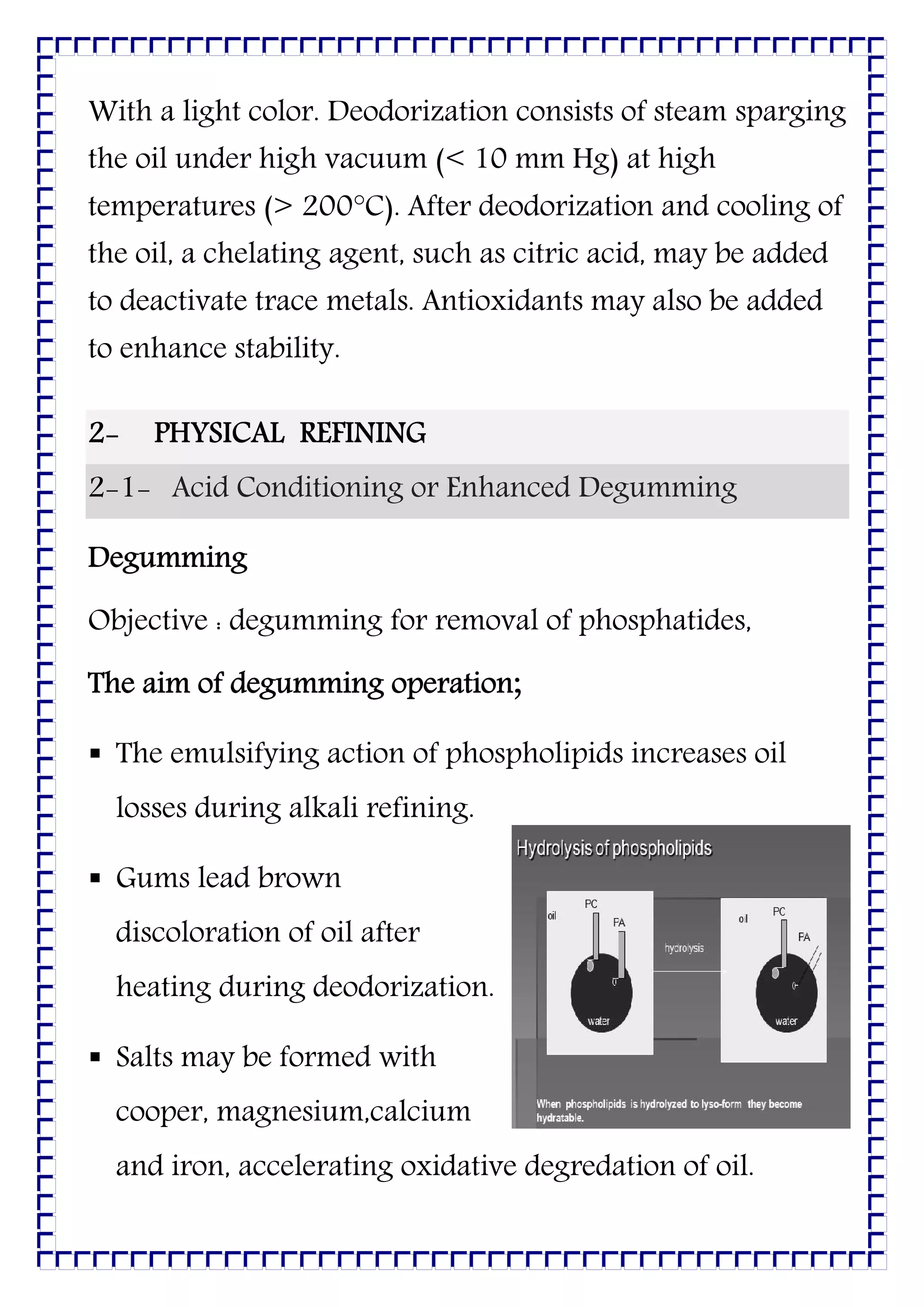Refining process of fat and oil | PDF
