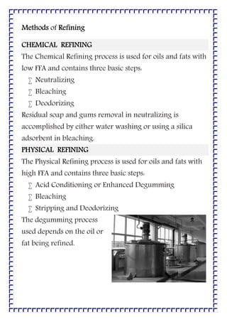 Refining process of fat and oil | PDF