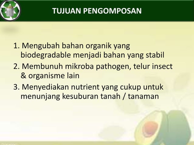 1. dasar dasar pengomposan | PPTX