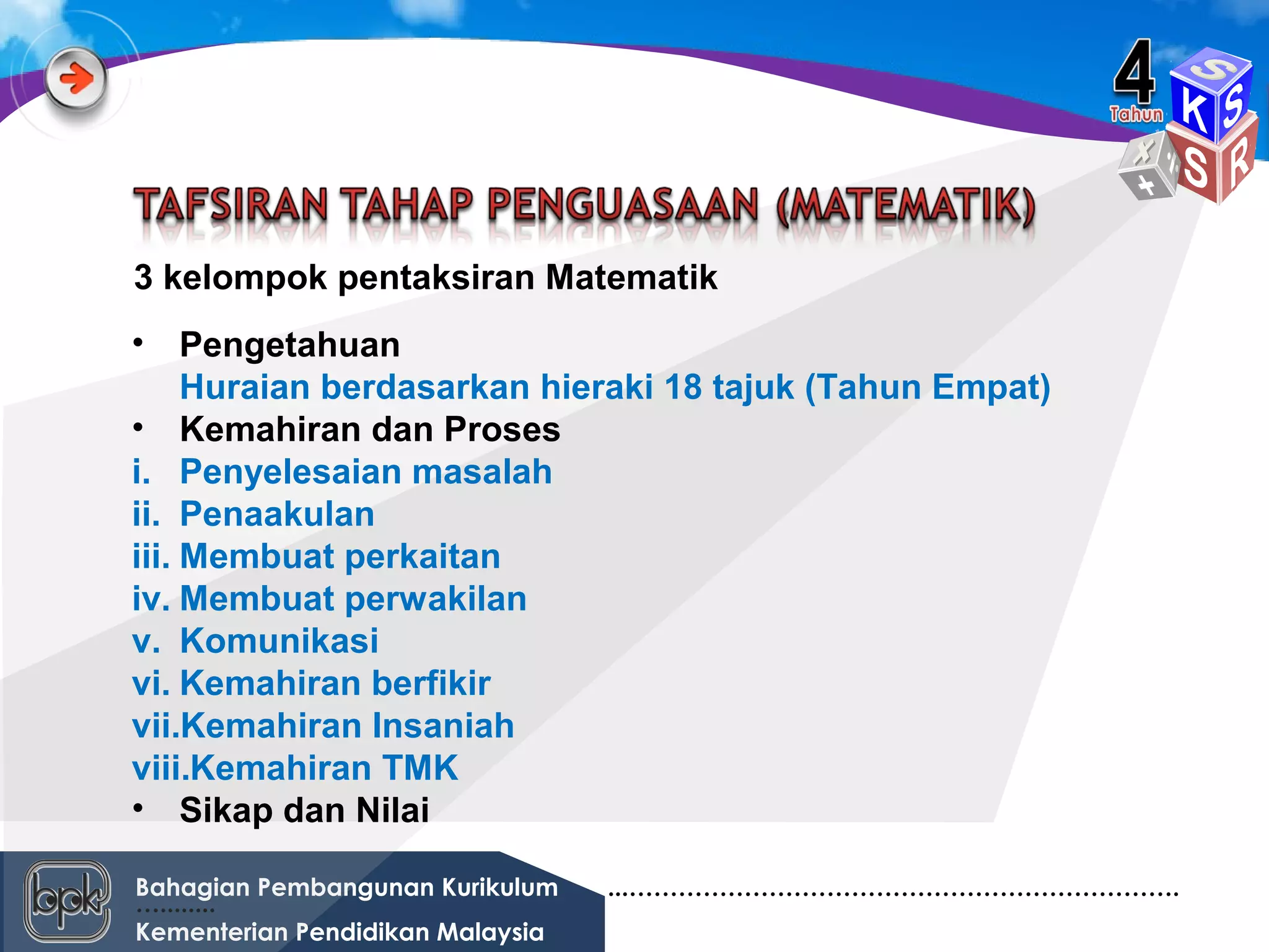 1.dskp matematik tahun 4 (pengetahuan) | PPT
