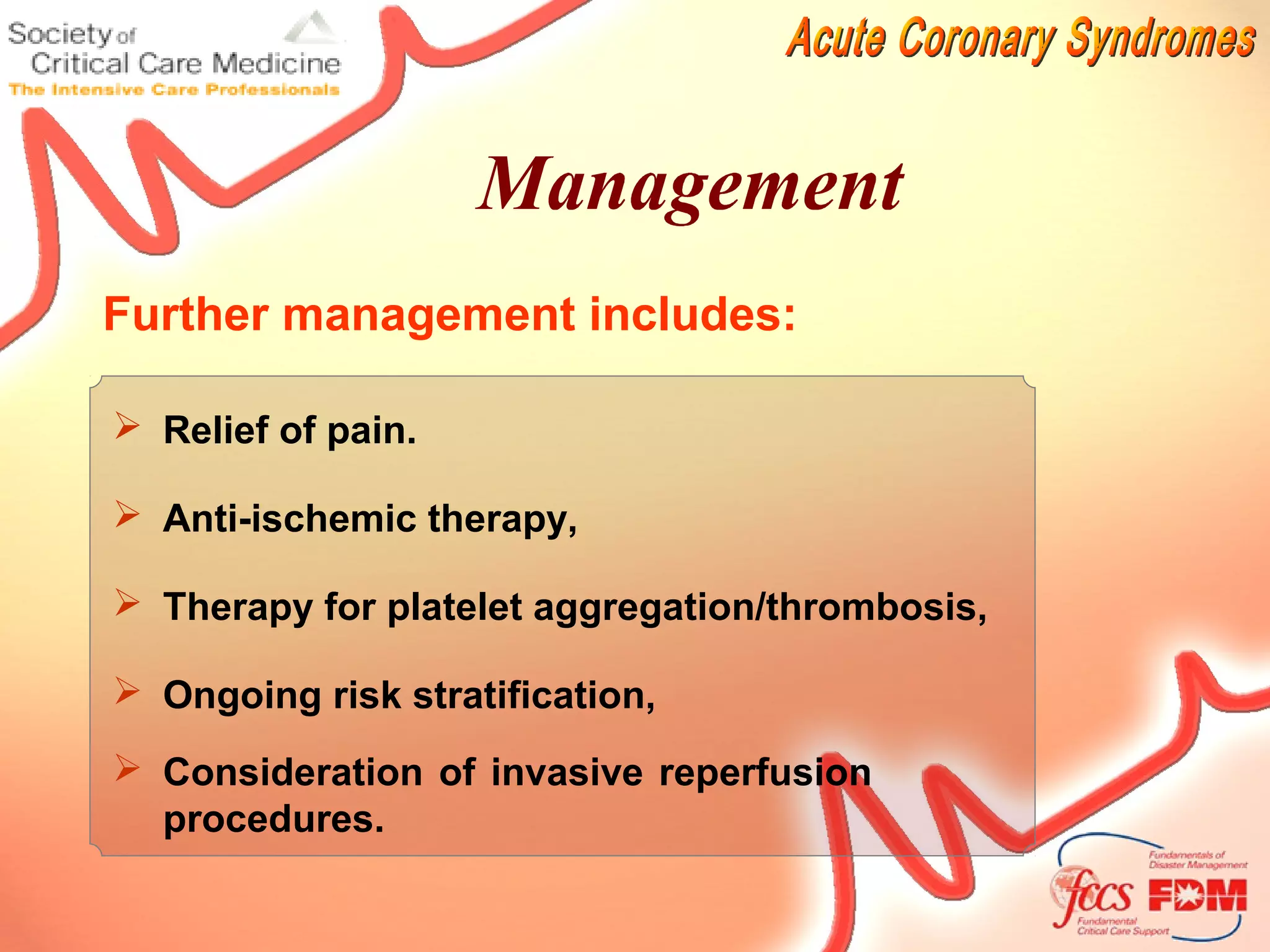 Acute coronary syndrome management | PPT