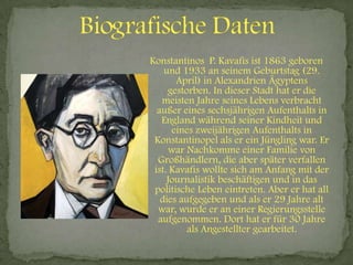 Konstantinos P. Kavafis | PPT