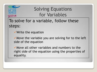 1.2.3 solving linear equations (multiple unknowns) | PPT