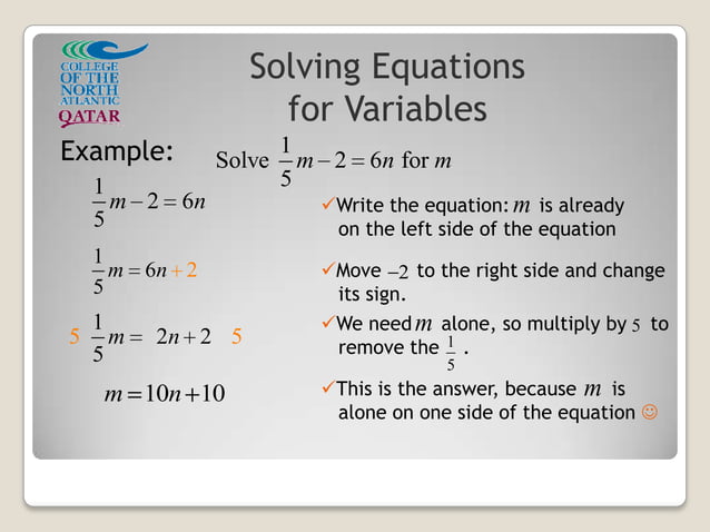 1.2.3 solving linear equations (multiple unknowns) | PPT