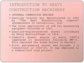 Introduction to Heavy Construction Machinery | PPTX