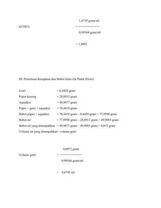 Kerapatan Dan Berat Jenis | DOCX