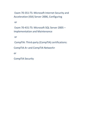 شهادة mcse | PDF