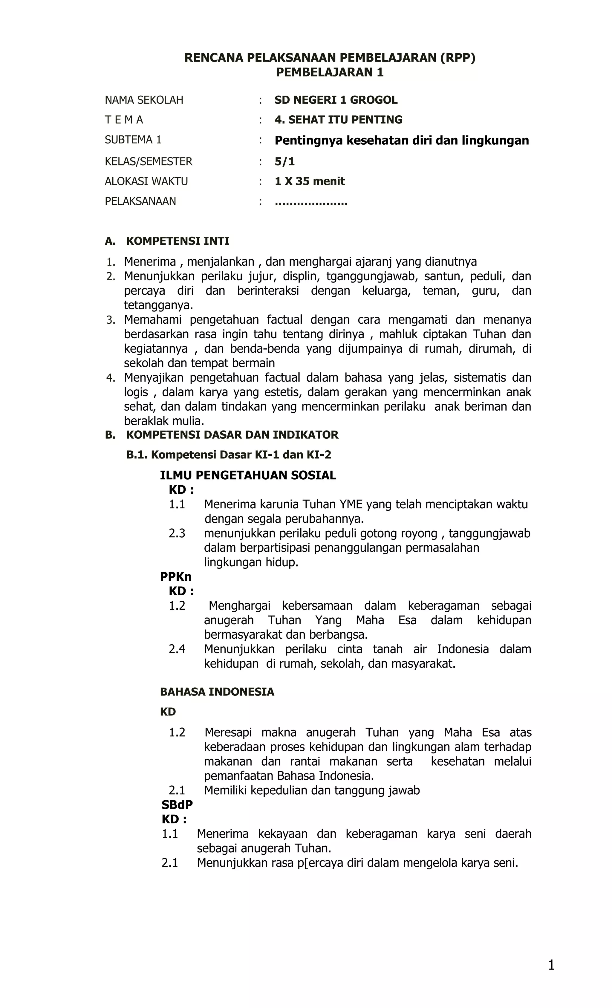 1. contoh RPP KELAS 5 KURIKULUM 2013 | DOC