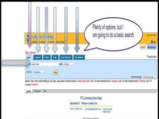 1. Using the library's catalog to find eBooks | PPTX