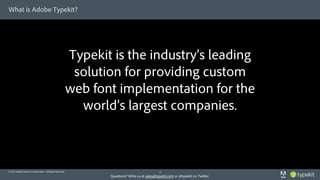1. adobe typekit overview for custom fonts | PDF