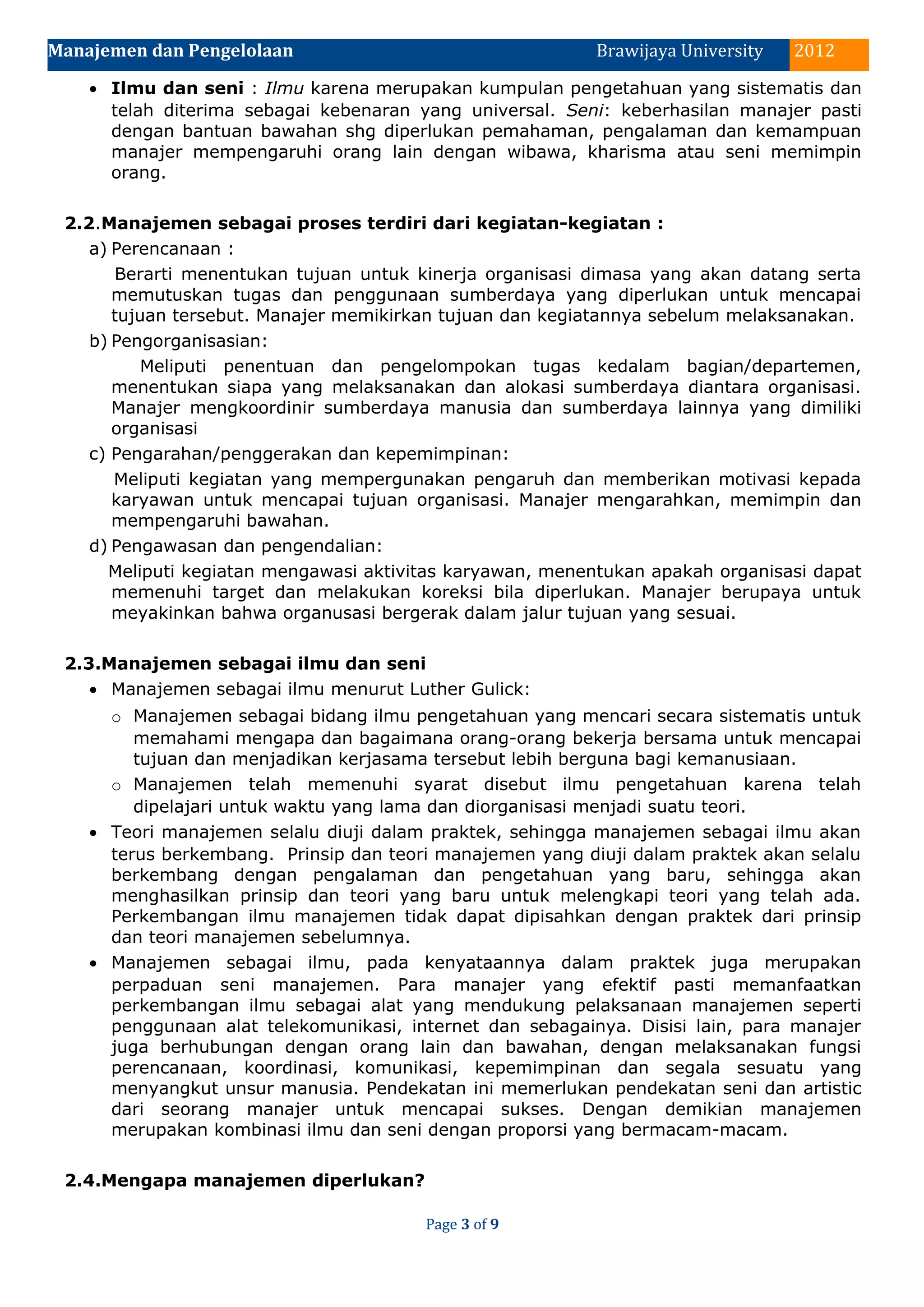 1. manajemen dan pengelolaan | DOC