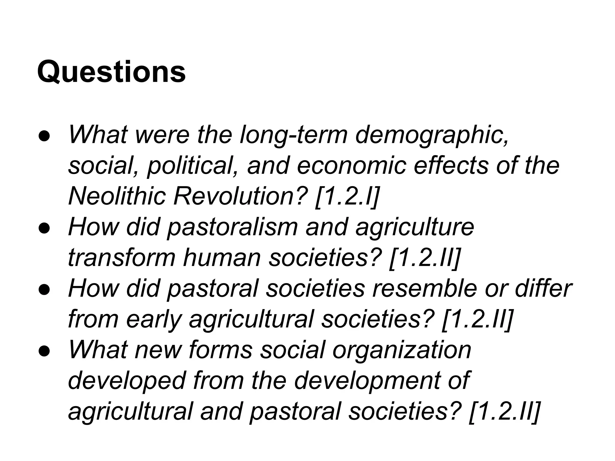 1.2 Neolithic and Agricultural Revolutions | PDF