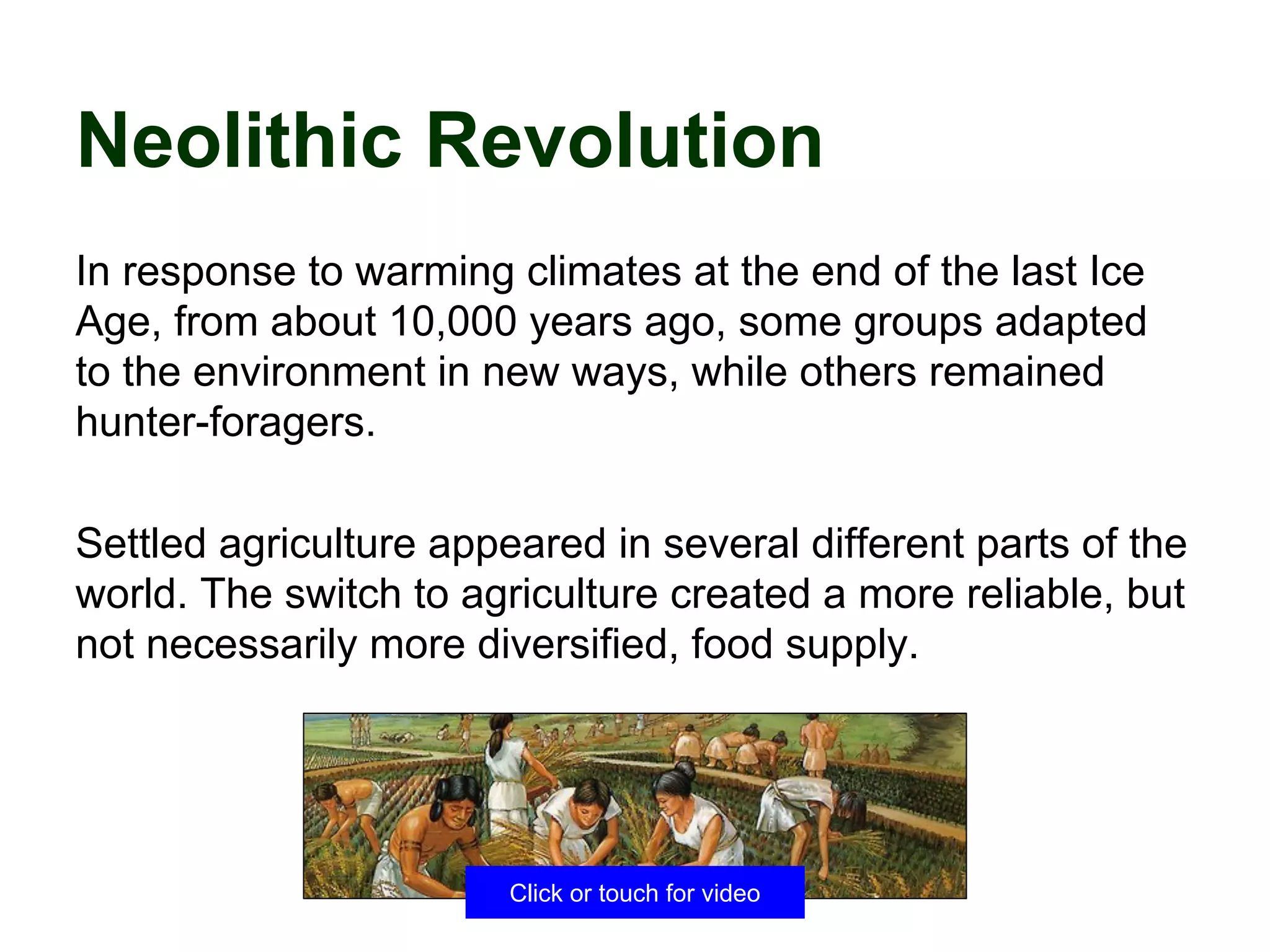 1.2 Neolithic and Agricultural Revolutions | PDF