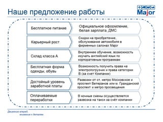 Презентация работы в компании Major Cargo Service | PPTX