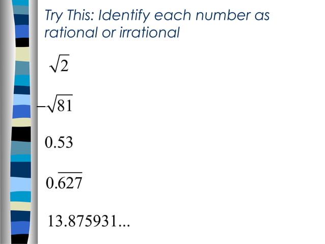 1.2 Irrational Numbers ppt | PPT | Physics | Science