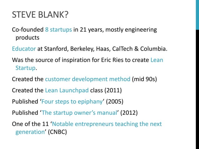 Lean Launchpad introduction | PPT