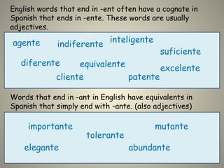 1.1.8 cognados | PPT