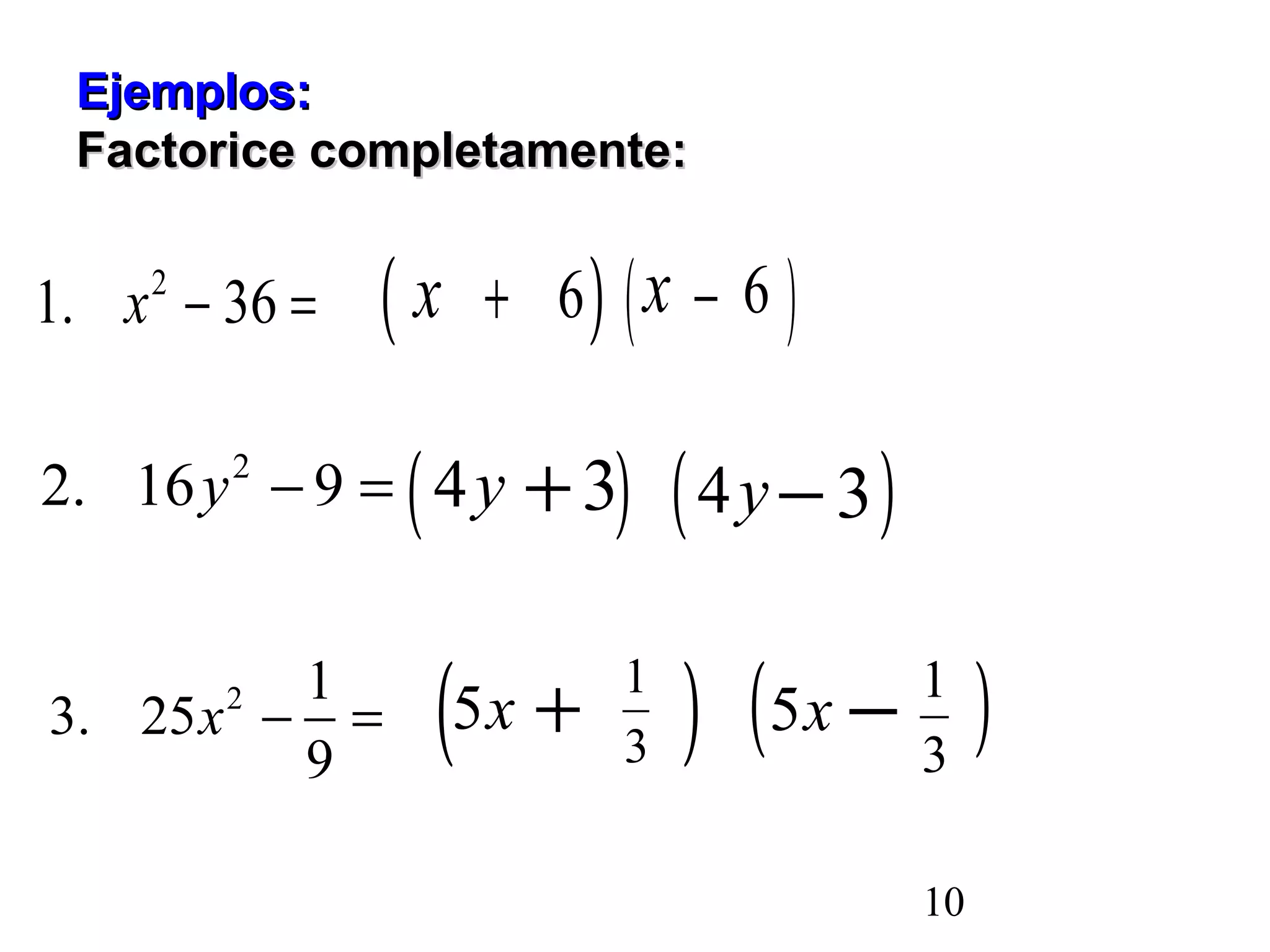 Factorización de polinomios-EMDH | PPT