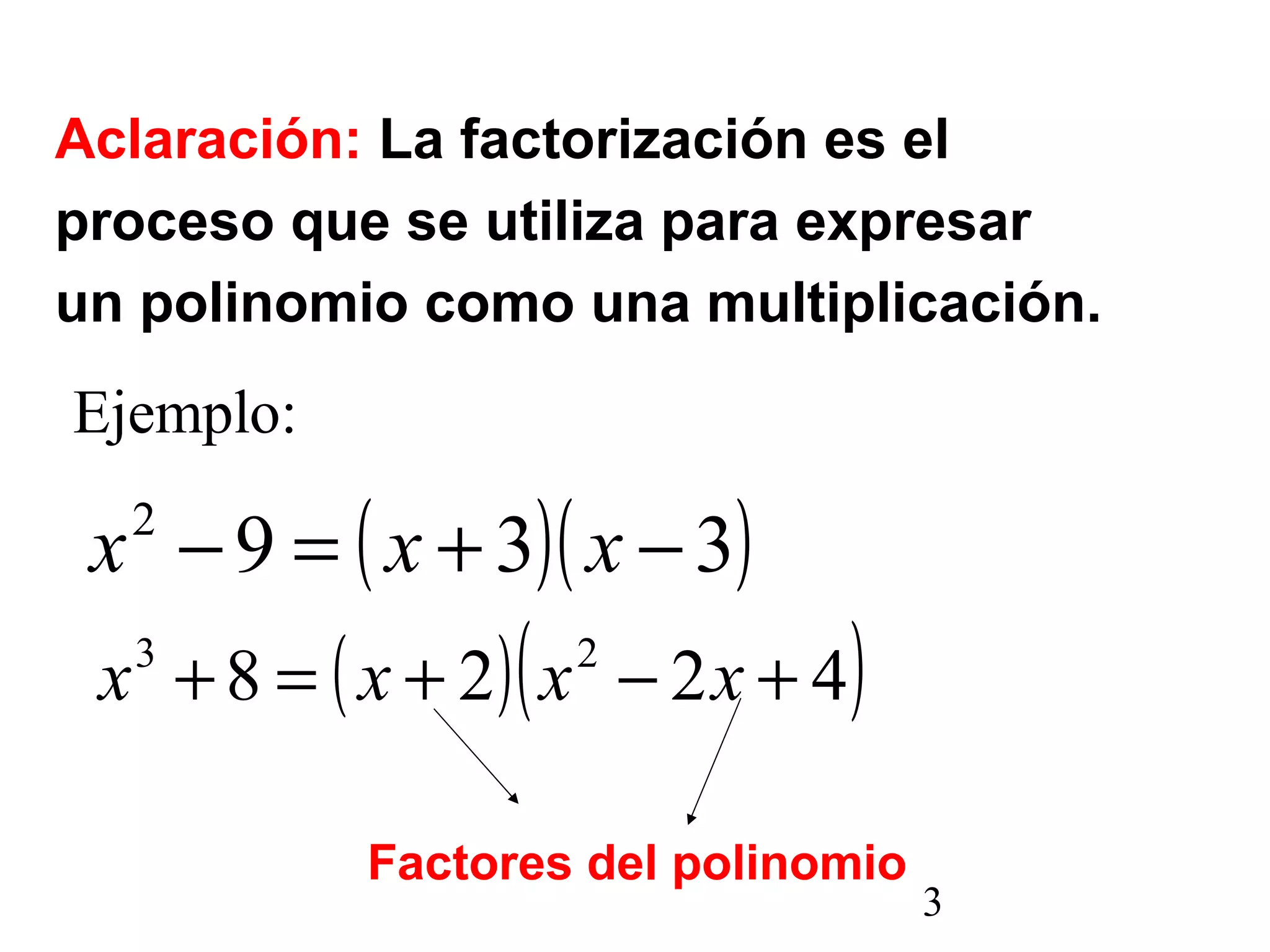 Factorización de polinomios-EMDH | PPT