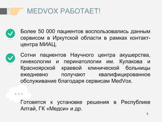 MedVox Голосовые решения для здравоохранения. (XIII Конференция ...