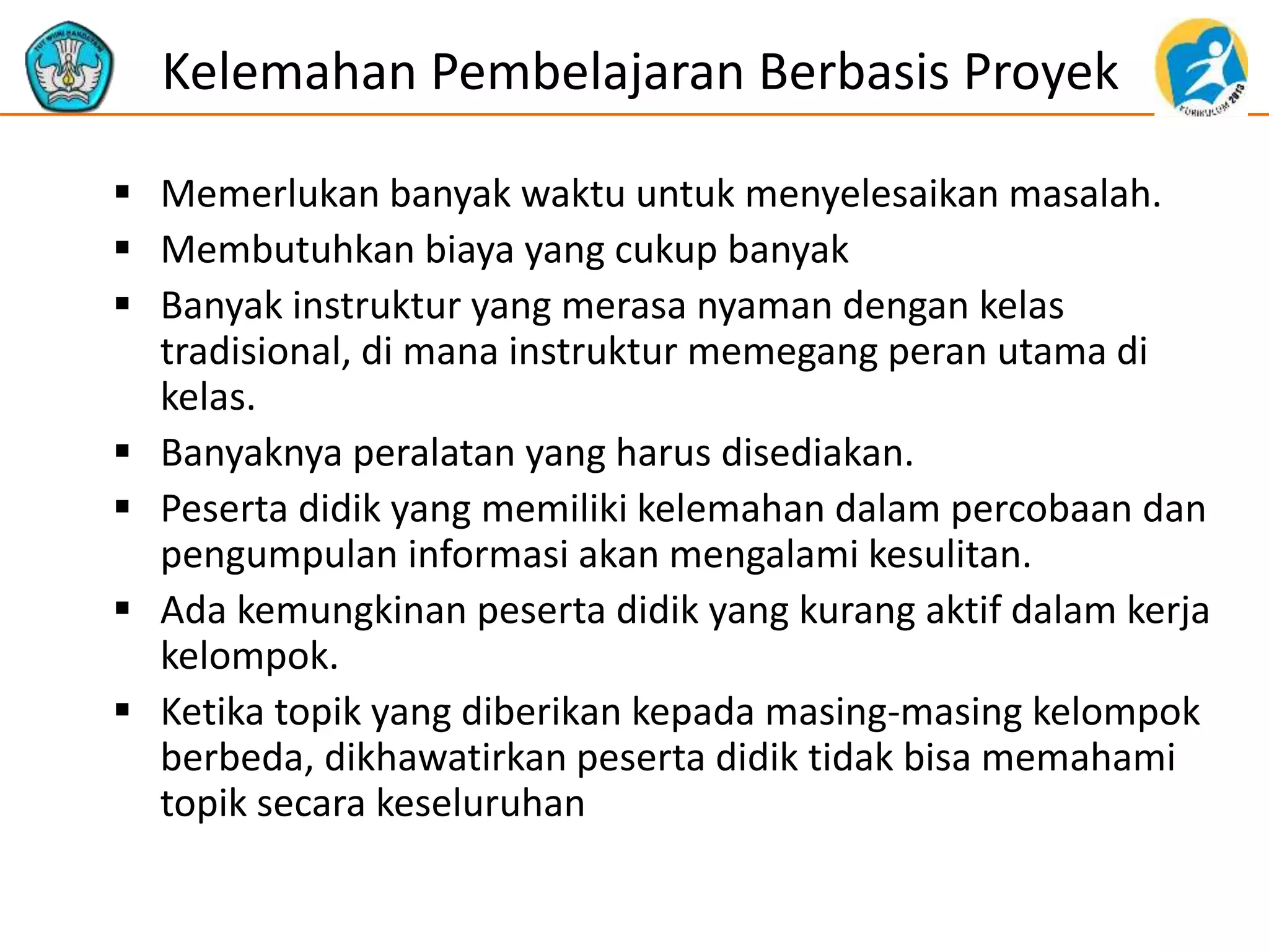 project based learning (PjBL) pembelajaran berbasis proyek | PPT