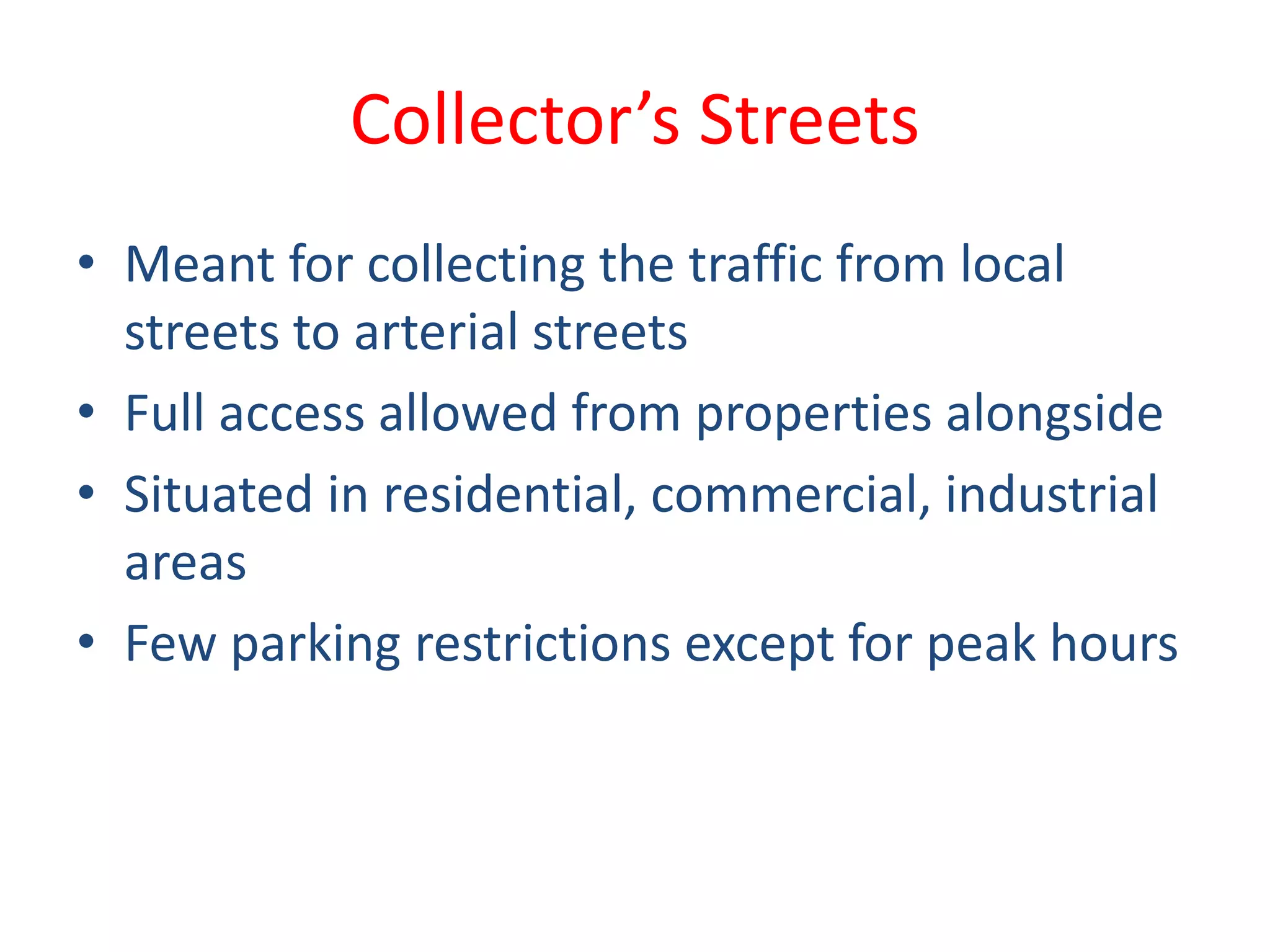 1. classification of urban roads 28 jun | PPTX