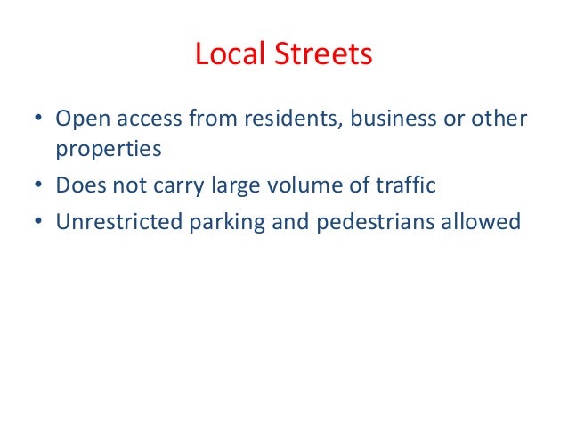1. classification of urban roads 28 jun