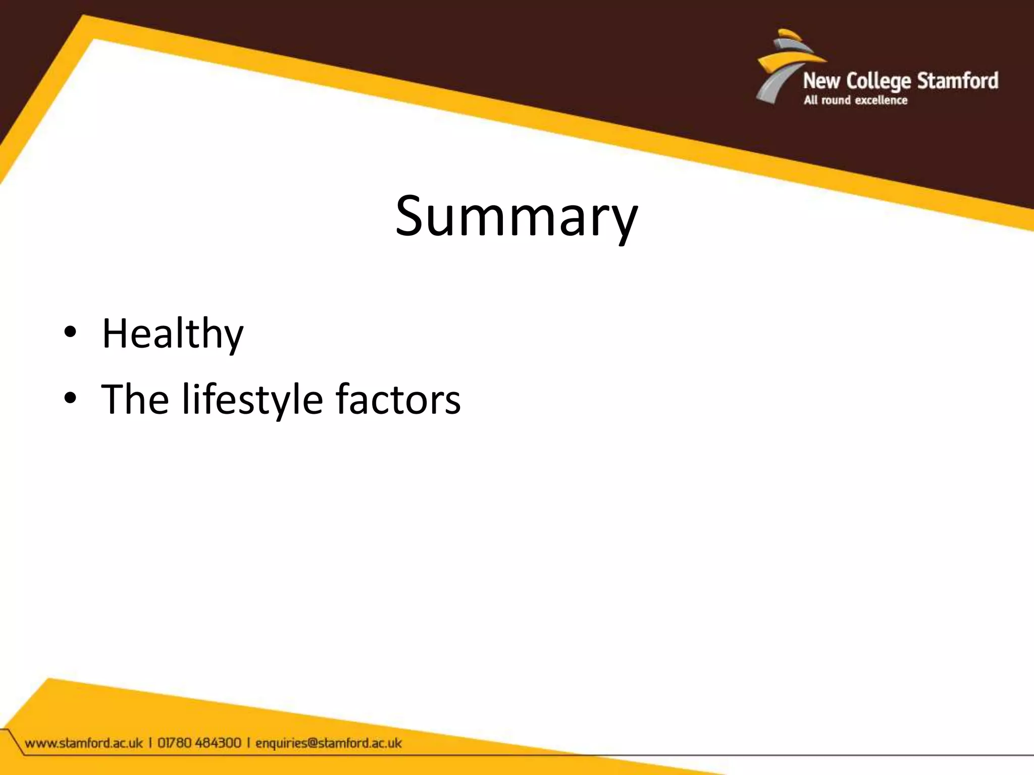 1. Health and lifetyle factors | PPTX