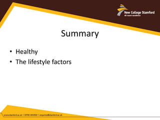 1. Health and lifetyle factors | PPTX