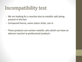 1.tests and testing for colouring hair | PPTX