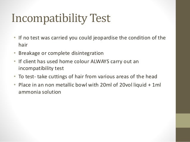 1.tests and testing for colouring hair