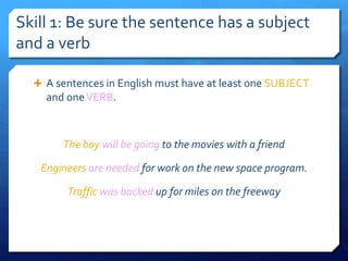 Sentences with one clause | PPT