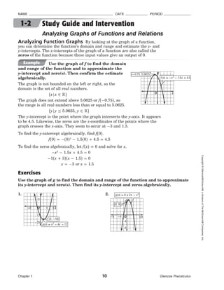 1.2 precalculus glencoe