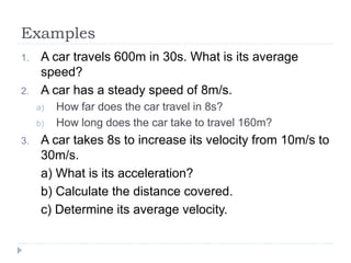 1.2 form 3 speed, velocity and acceleration | PPT
